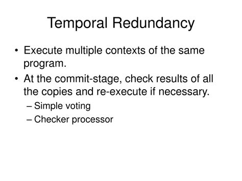 Ppt Towards Performance Efficient Temporal Redundancy Powerpoint Presentation Id3365671