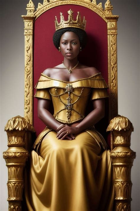 Black Woman Queen Of England Sitting In Throne Mela