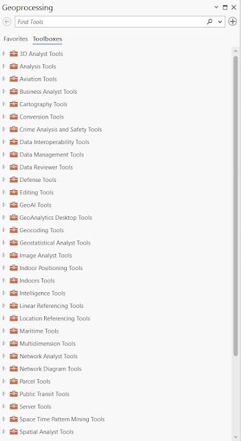 Geoprocessing Arcgis Pro صندوق المعالجة الجغرافية Tools
