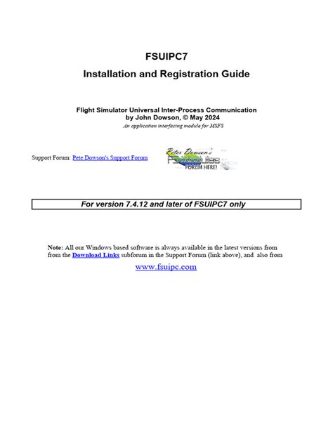 installing and registering fsuipc7 pdf installation computer
