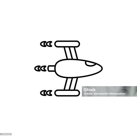 우주선 비행 공간 아이콘 간단한 얇은 선 공간의 개요 벡터 우주 Ui 및 Ux에 대한 우주 아이콘 웹 사이트 또는 모바일 응용