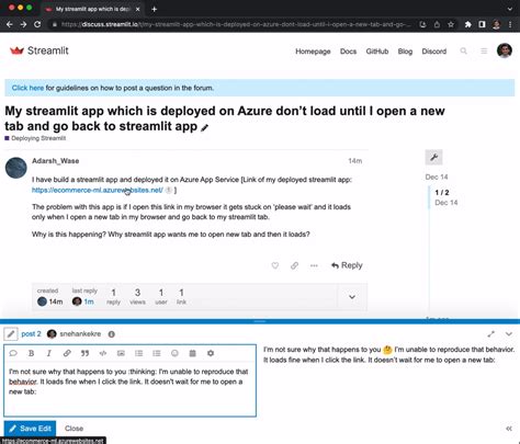 My Streamlit App Which Is Deployed On Azure Dont Load Until I Open A