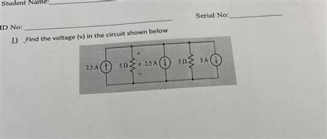 Solved No Find The Voltage V In The Circuit Shown Chegg