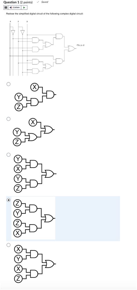 Solved Redraw The Simplified Digital Circuit Of The