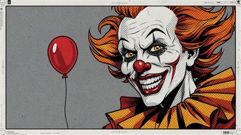 Free Sinister Clown Portrait Image Clown Horror Halftone Download