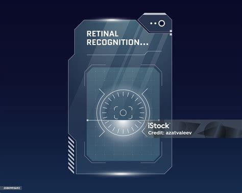 Hud Retinal Recognition Biometric Id Scan Dashboard Concept User Eye Verification Scanner Person
