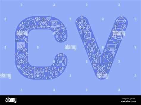 Curriculum Vitae Pixel Perfect Shaped Concept Filled With Editable Linear Icons Stock Vector