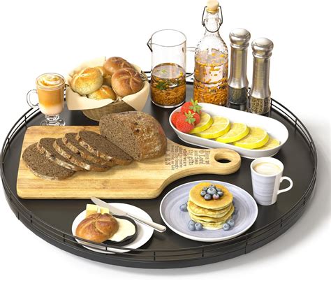 16 Oak Wooden Lazy Susan Turntable For Dining Table Large Round Lazy Susans Organizer For