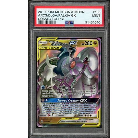 2019 Pokemon Arceusdialgapalkia Gx Tag Team Psa 9