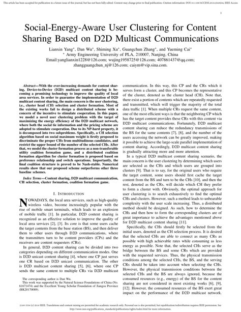 Pdf Social Energy Aware User Clustering For Content Sharing Based On D2d Multicast Communications