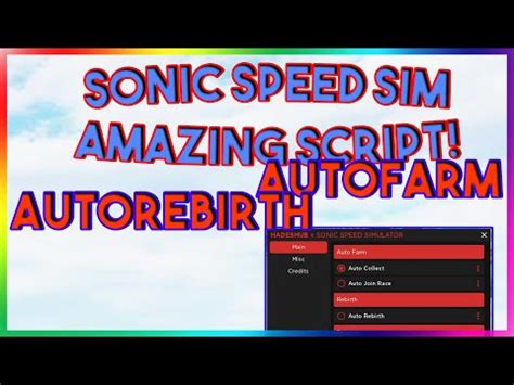 NEW Sonic Speed Simulator Script Hack GUI Autofarm YouTube