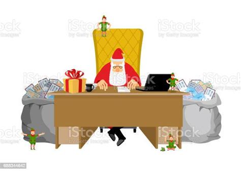 산타 클로스 직업입니다 어린이 로부터 편지입니다 메일 봉투의 큰 자루 산타 라플란드에 사무실입니다 크리스마스 요정 헬퍼입니다 어린이 서신의 치료입니다 멋진 저택입니다 작업