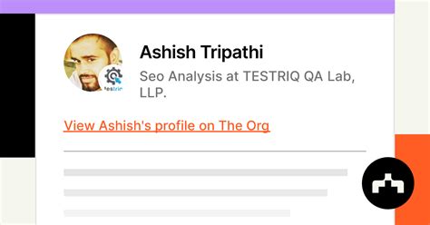 Ashish Tripathi Seo Analysis At Testriq Qa Lab Llp The Org