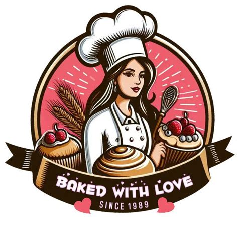 Bakery Shop Logo Female Pastry Chef Logo Chef Logo Baking Logo