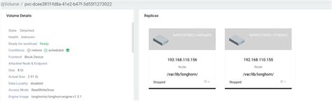 BUG Longhorn UI Says Volume Is Detached But Shows Error When Trying