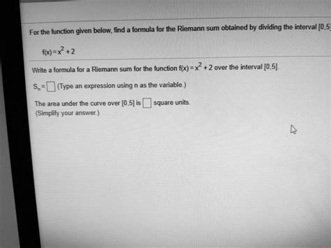 solved for the function given below find a formula for the riemann