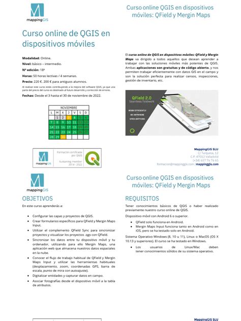 mappinggis programa curso qgis en dispositivos moviles pdf sistema