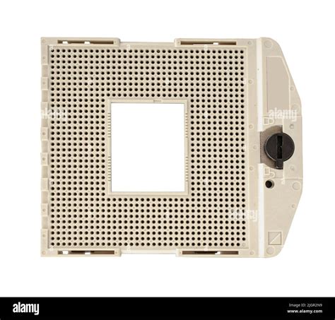 Socket For A Laptop Processor Close Up On A White Background Stock Photo Alamy