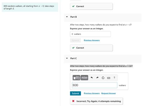 Solved 800 Random Walkers All Starting From X0 Take Steps