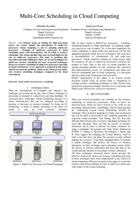 Pdf Multi Core Scheduling In Cloud Computing