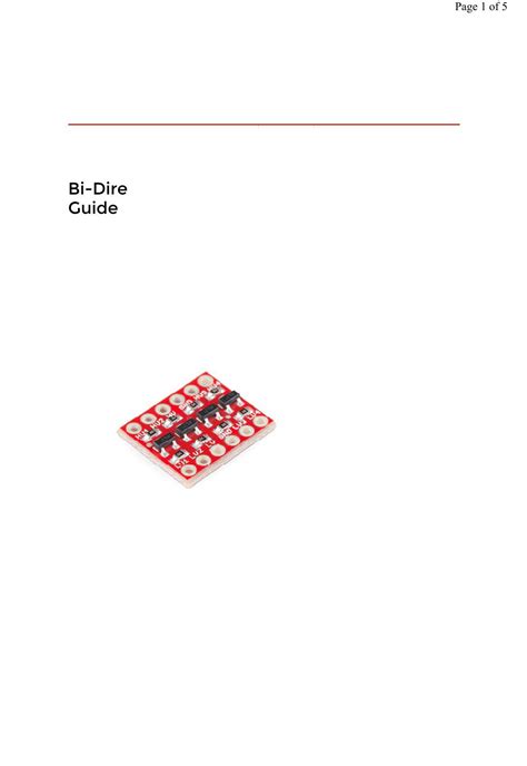 Bi Directional Logic Level Converter Hookup Guide Datasheet By Sparkfun