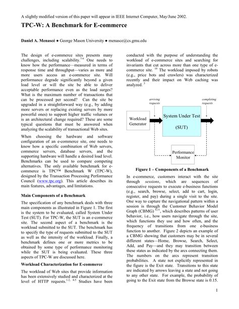 Pdf Tpc W A Benchmark For E Commerce