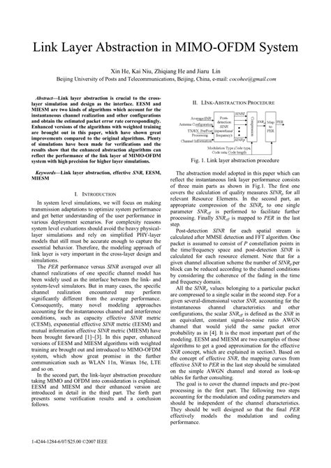 Pdf Link Layer Abstraction In Mimo Ofdm System