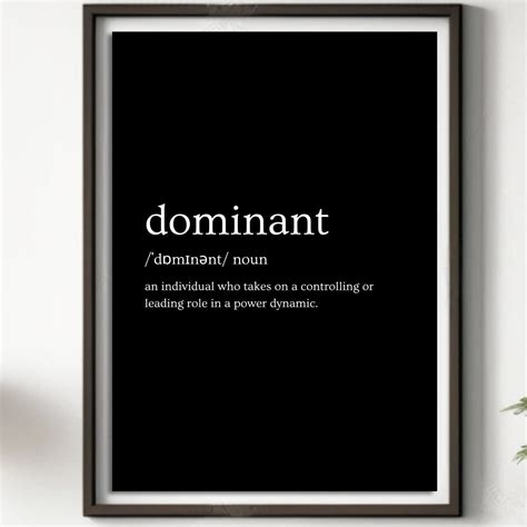 Dominant Definition Posters Instant Printable Download Kinky Wall Art Submissive Sex