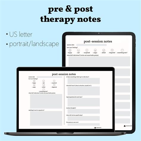 Pre Post Therapy Notes Etsy Canada