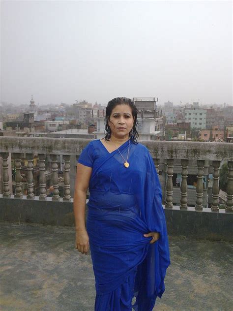 Housewife Photo Desi Hot Vabi In Blue Saree