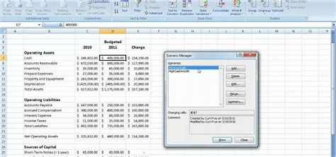 How To Edit And Delete Scenarios In Microsoft Excel 2007 Microsoft