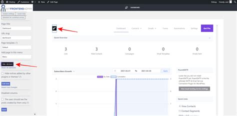 fluent crm how to create a frontend dashboard