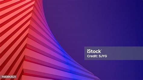 보라색과 빨간색 등반과 뒤틀린 계단 팝 추상 우아한 현대 3d 렌더링 배경 디자인 요소 3차원 형태에 대한 스톡 사진 및 기타 이미지 3차원 형태 Exhibition