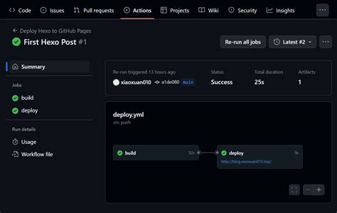 使用 Gtihub Actions 自动将 Hexo 博客部署到 Github Pages，无需两个仓库 Xuan Blog