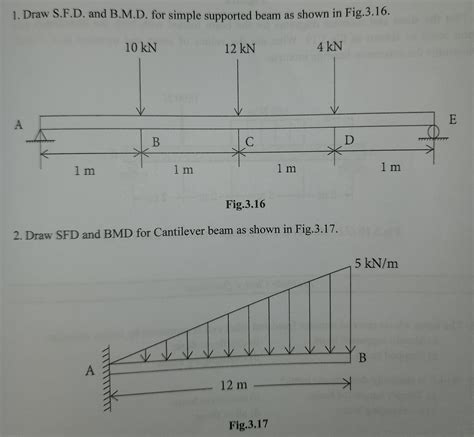 solved 1 draw s f d and b m d for simple supported beam