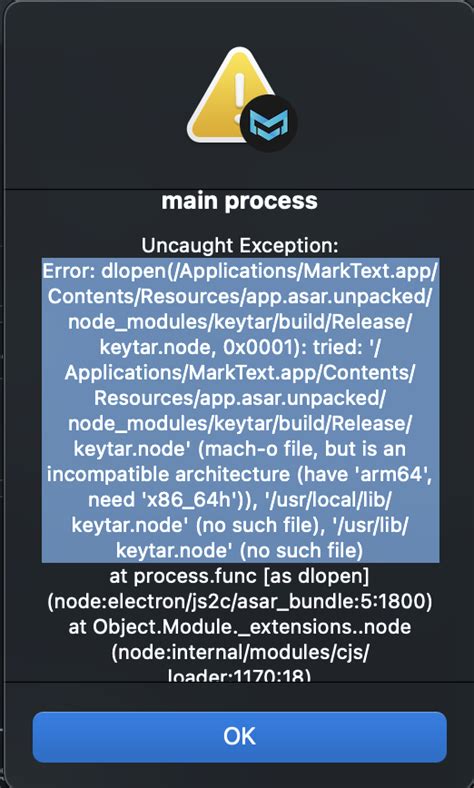 Macos X64 Binary Contains Arm64 Native Keytar Library · Issue 2953