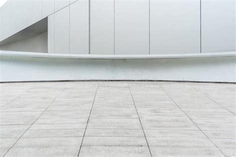 Empty Ground Floor In Front Of A Modern Architecture Exterior Stock