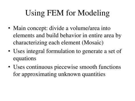 Ppt A Finite Element Approach For Modeling Diffusion Equation