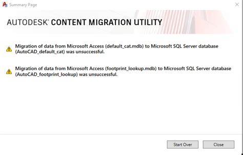 Migration To Sql Database Fails Autodesk Community