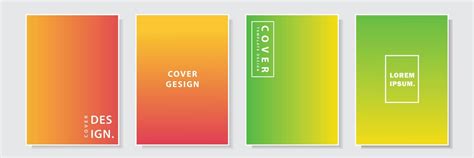 Multicolor Luxury Modern Cover Template Set Collection Design Vector Gradation Style Yellow