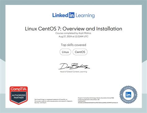 Arpit Mishra On Linkedin Linux Centos7 Certification