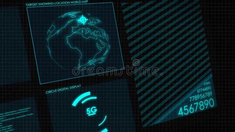 Digital Hud Graphic Of Screen 2d Futuristic User Interface Glow Gui