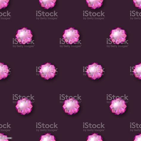 벡터 원활한 패턴으로 핑크 3d 현실적인 투명 라운드 빛나는 보석 다이아몬드 크리스탈 라인석 근접 촬영 보석 개념 디자인 템플릿 3차원 형태에 대한 스톡 벡터 아트 및 기타