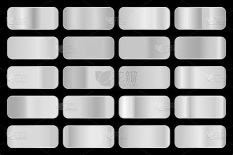 金属渐变系列与闪亮的银色全息图。全息箔织构，铬金属级配。为框架，丝带，边框，封面，横幅，其他设计的向素材 花瓣网