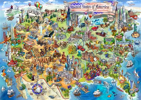 American Landmarks Map