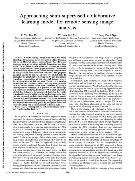 Approaching Semi Supervised Collaborative Learning Model For Remote Sensing Image Analysis Pdf