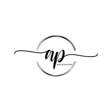 Vector Template Of A Circle With Ap Initials And Handwritten Font Logo Vector Ornament