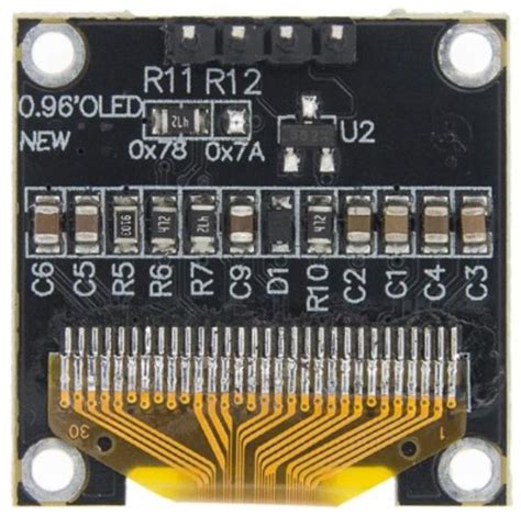 Módulo LED OLED IIC 0 96 128 x 64 Amarillo y azul 4 pines