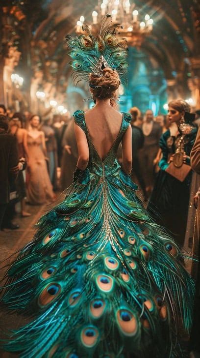 Green Peacock Feather Dress
