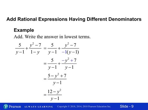 Section 14 4 Adding And Subtracting Rational Expressions Ppt